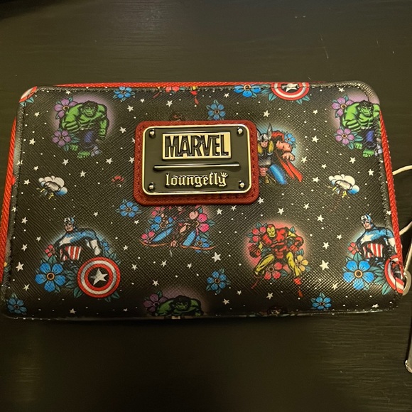Loungefly | Bags | Marvel Loungefly Avengers Tattoo Zip Around Wallet ...